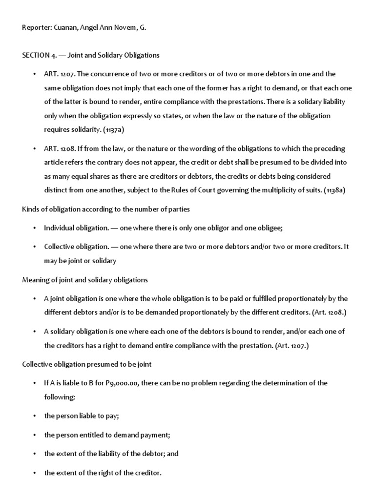 .-Joint and Solidary Obligation | PDF | Surety | Guarantee