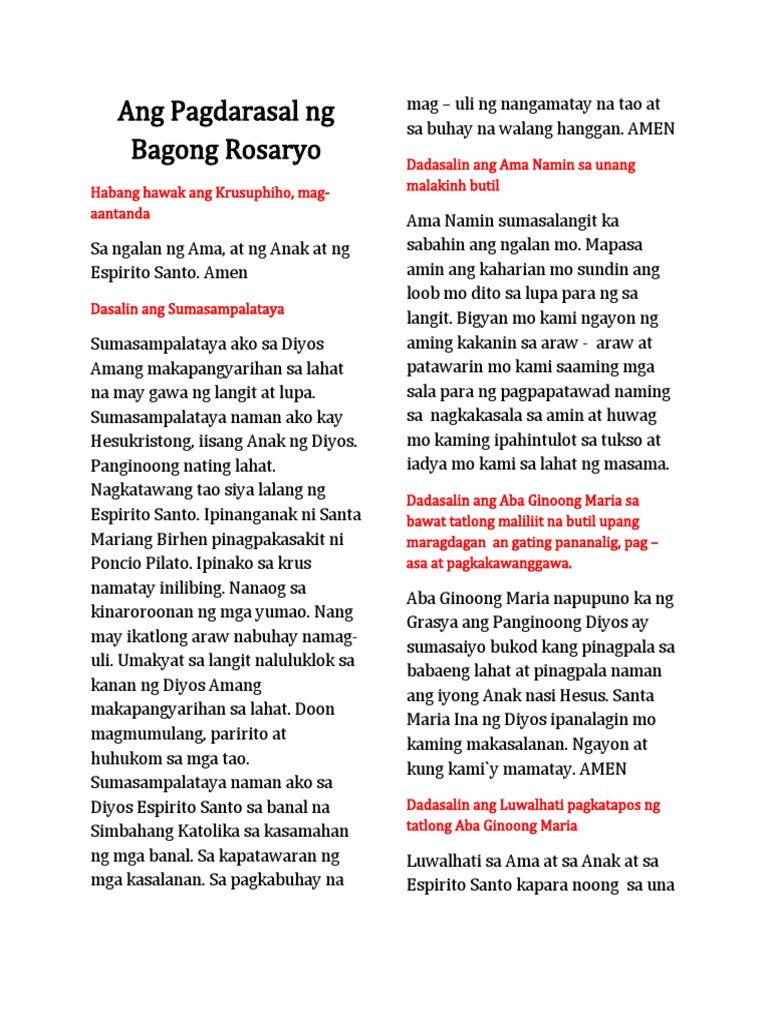 Ang Pagdarasal NG Bagong Rosary1 | PDF