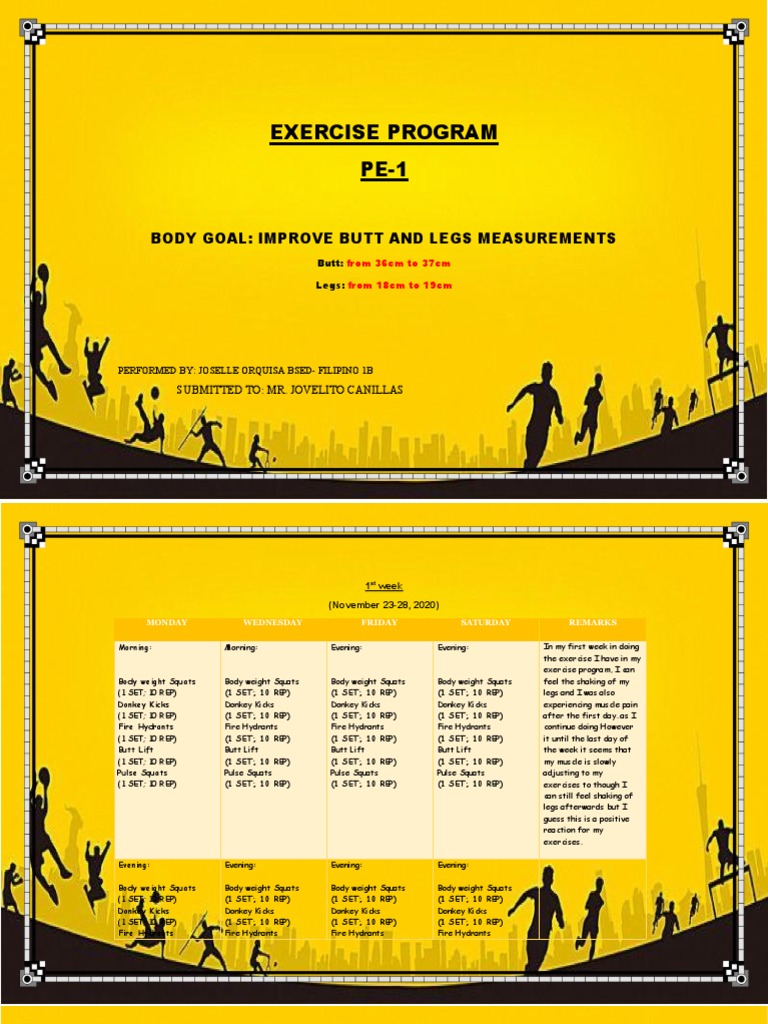 PE Exercise Program | PDF | Physical Exercise | Strength Training