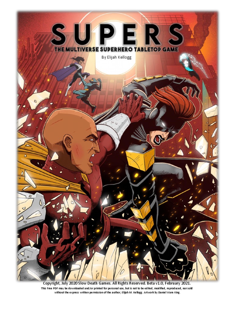 The Multiverse Superhero Tabletop Game: by Elijah Kellogg | PDF | Dice ...