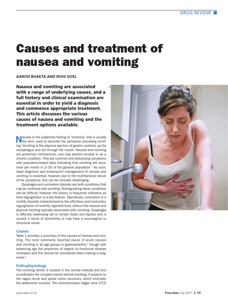 Causes and Treatment of Nausea and Vomiting: Aaron Bhakta and Rishi ...