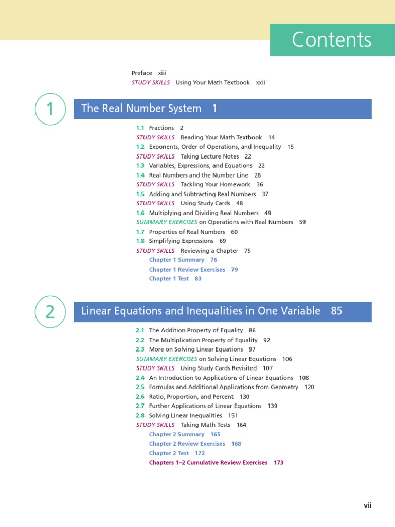 The Real Number System 1: Study Skills | PDF | Factorization | Equations