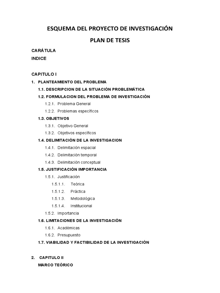 Esquema Del Proyecto de Investigación | PDF | Psicometría | Metodología