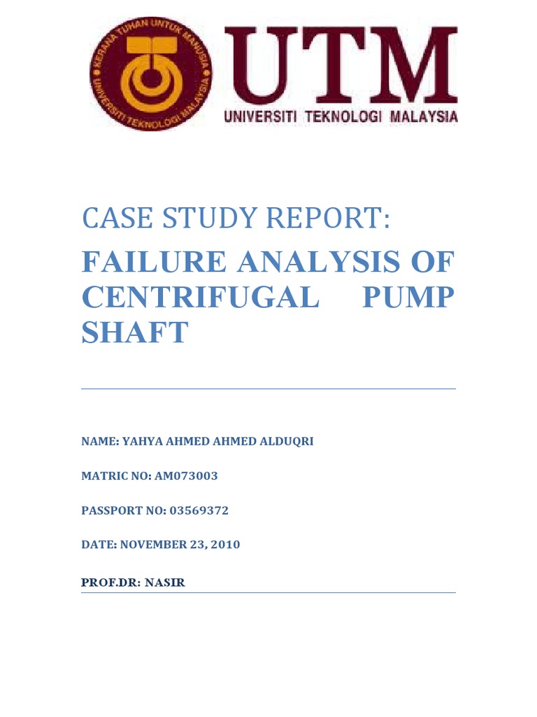 Centrifugal Pump Shaft Failure Analysis | PDF | Fatigue (Material ...