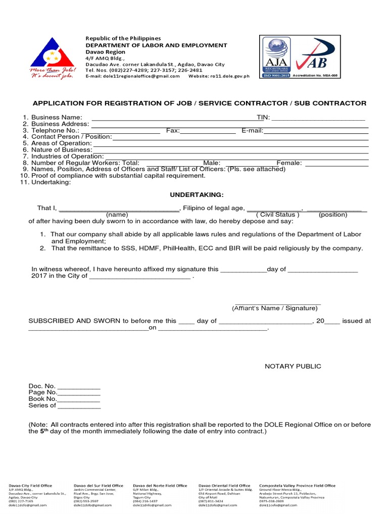DO 174 Application Form As Edited 081318 Rev01 | PDF | Labor | Employment