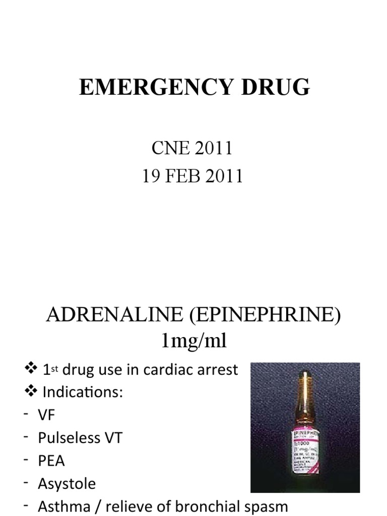 Emergency Drug (Finale) | PDF | Medical Specialties | Shock (Circulatory)