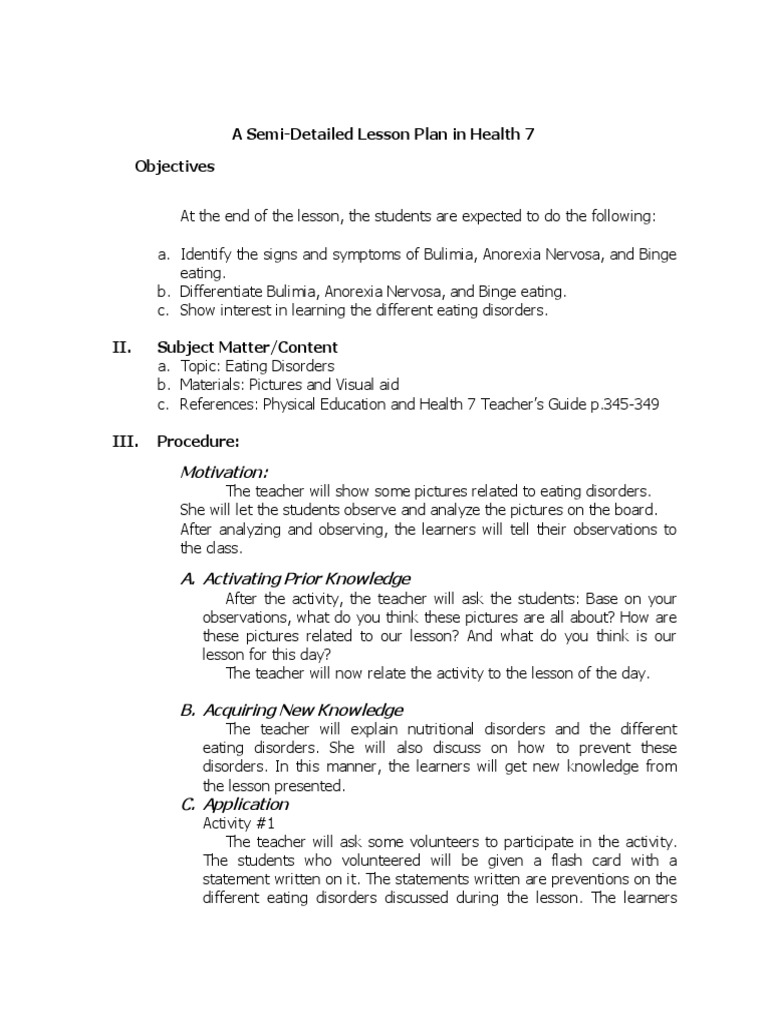 Health 7: Understanding Eating Disorders | PDF | Eating Disorder ...