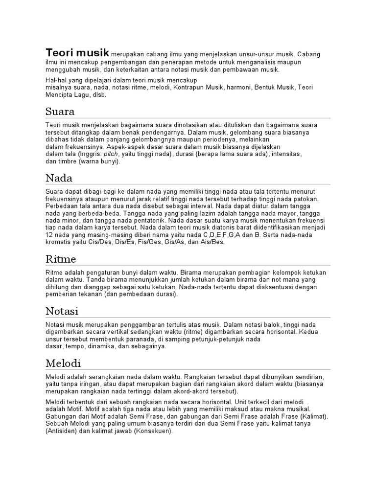 Dasar-Dasar Teori Musik dan Unsurnya | PDF | Seni