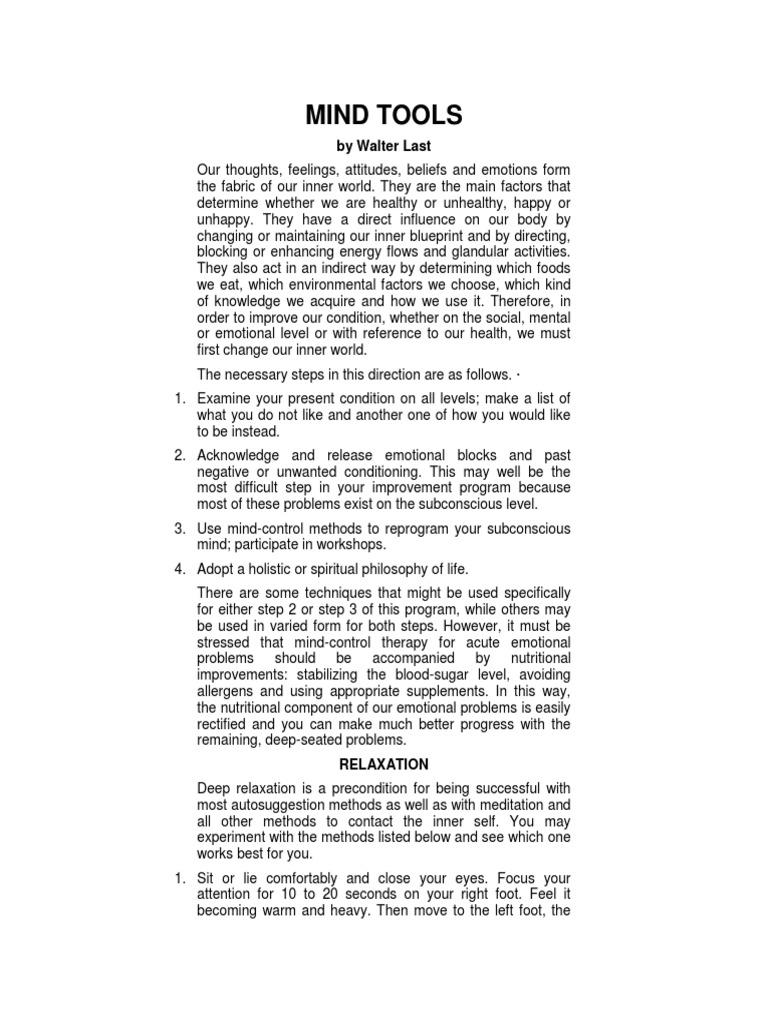 Mind Tools | PDF | Prayer | Relaxation (Psychology)