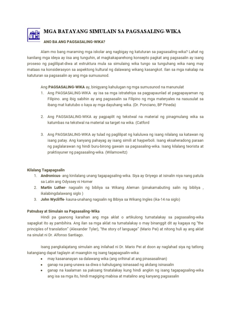 Pagsasaling Wika | PDF