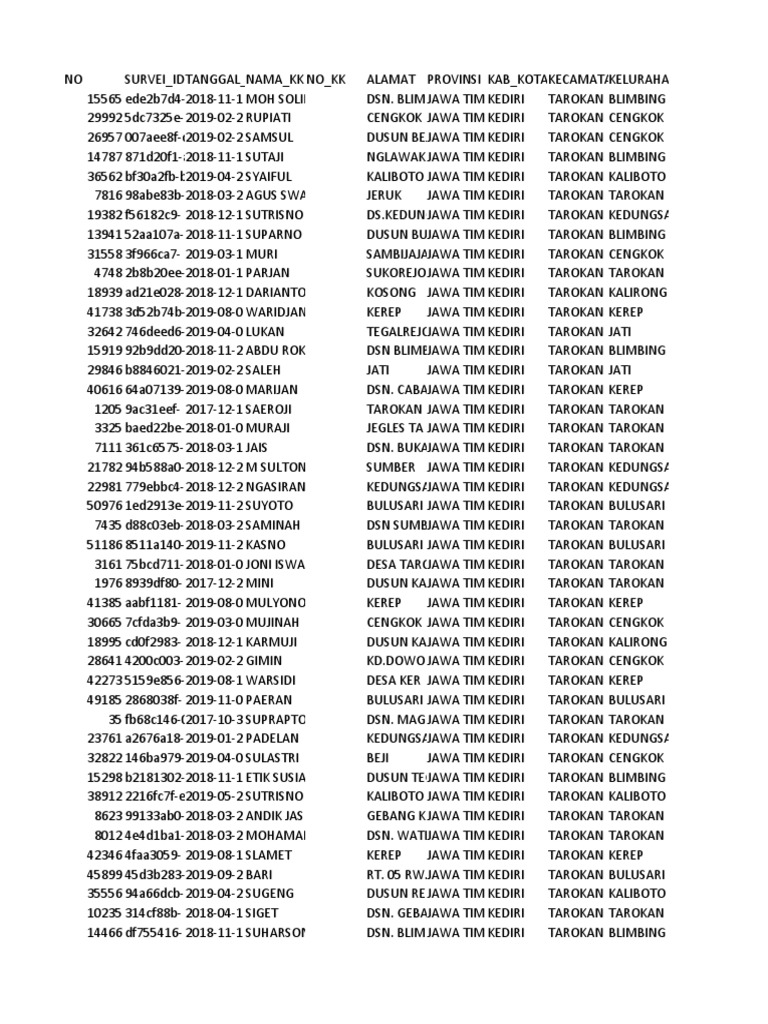 Raw Data Masuk SPSS | PDF