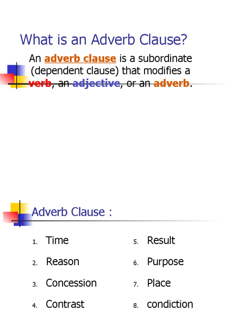 What Is An Adverb Clause? | PDF