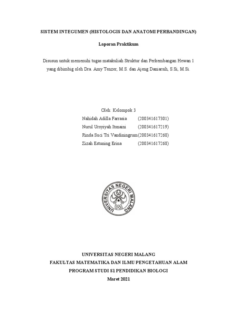 Laporan Praktikum Sistem Integumen | PDF | Ilmu Sosial