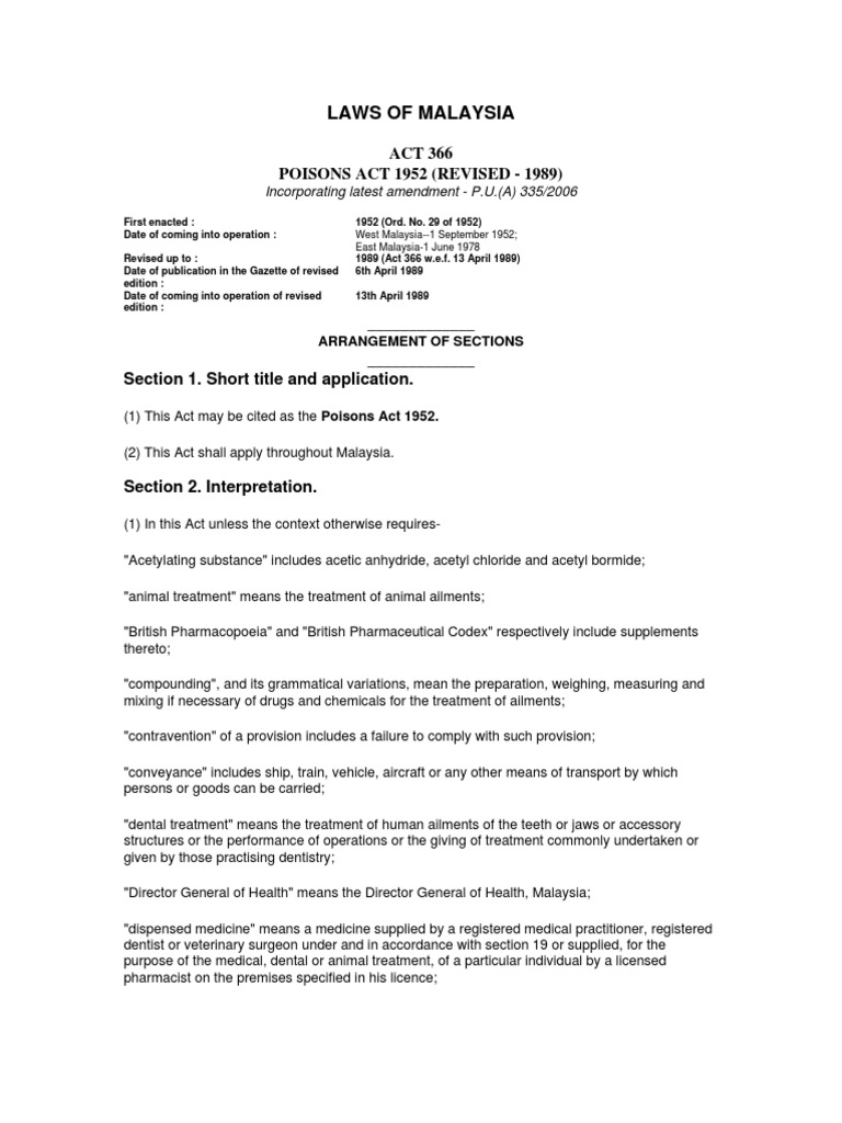 Poisons Act 1952 | PDF | Medical Prescription | License