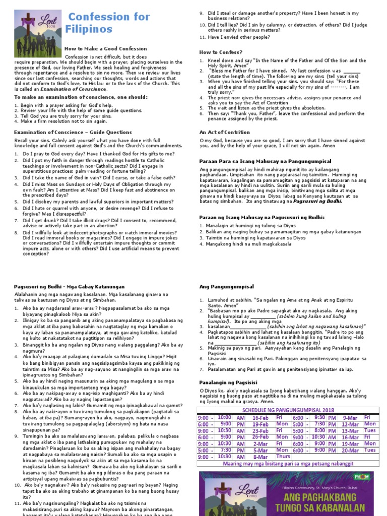 Confession For Filipinos: How To Make A Good Confession How To Confess ...