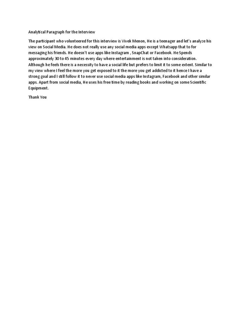 Analytical Paragraph For The Interview | PDF