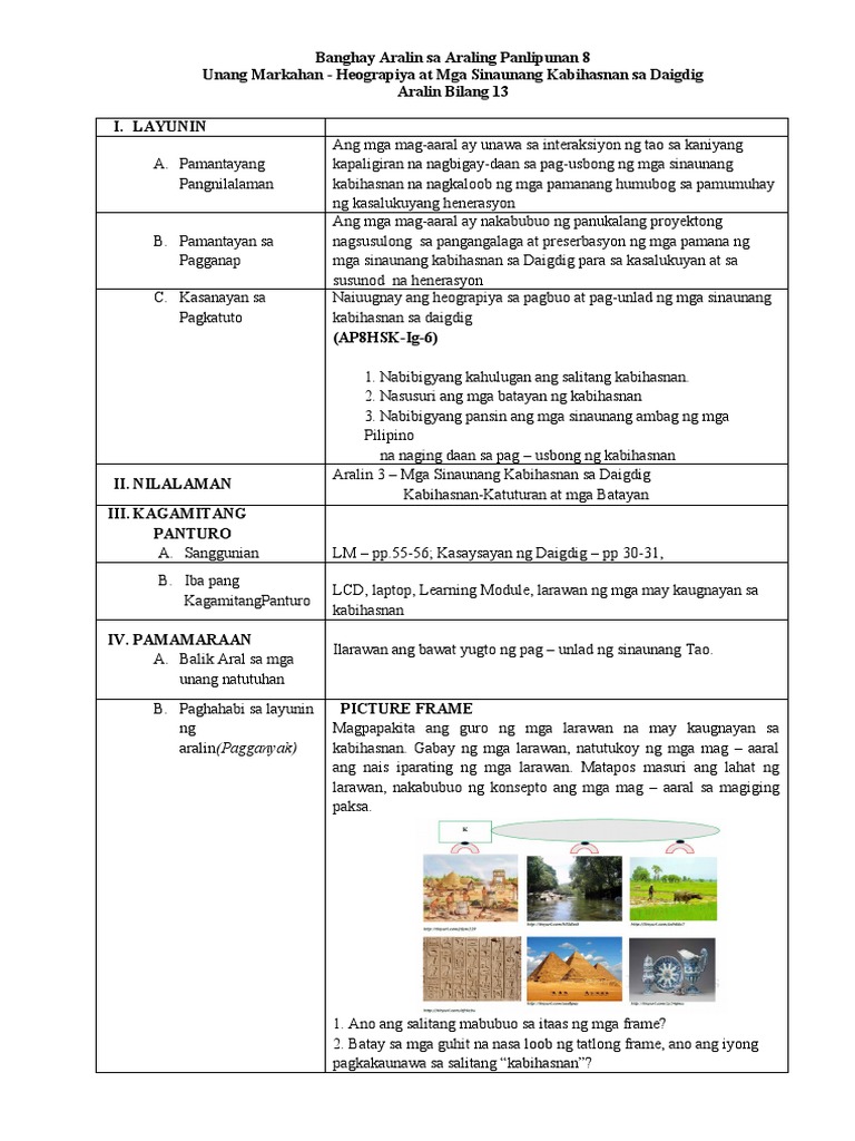 UNANG MARKAHAN Aralin Bilang 13 | PDF