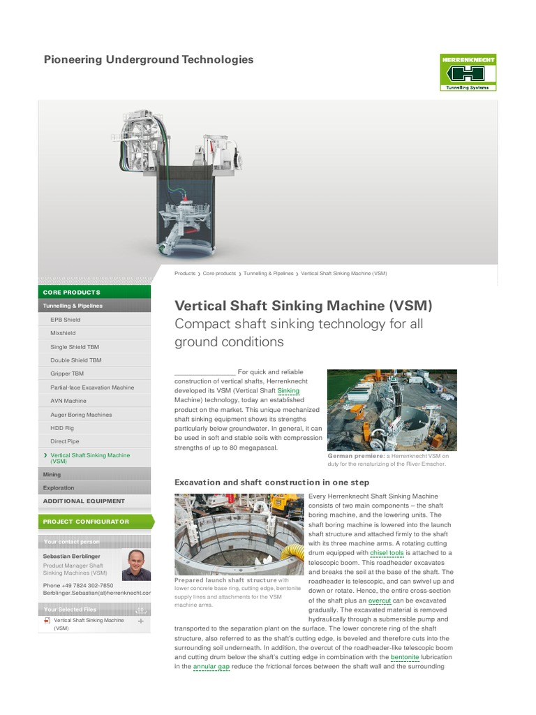 Vertical Shaft Sinking Machine (VSM) : Compact Shaft Sinking Technology ...