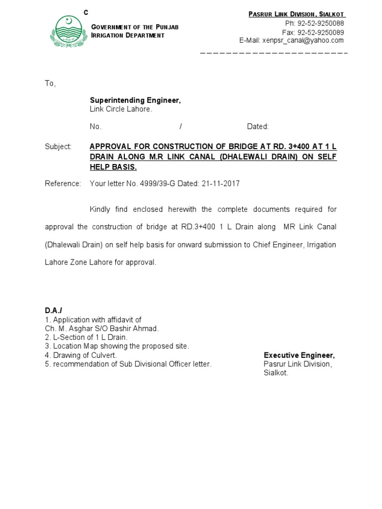 Bridge Construction Approval Application | PDF