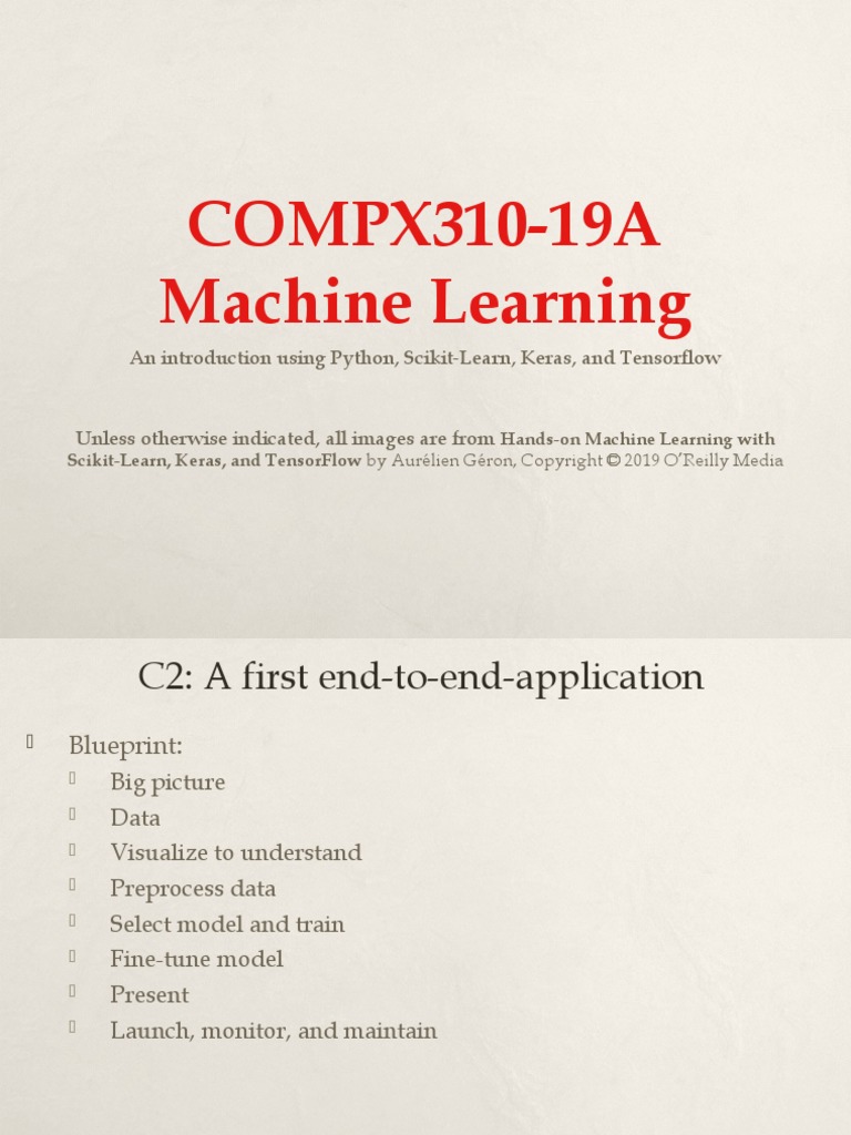COMPX310-19A Machine Learning: An Introduction Using Python, Scikit-Learn, Keras, and Tensorflow ...