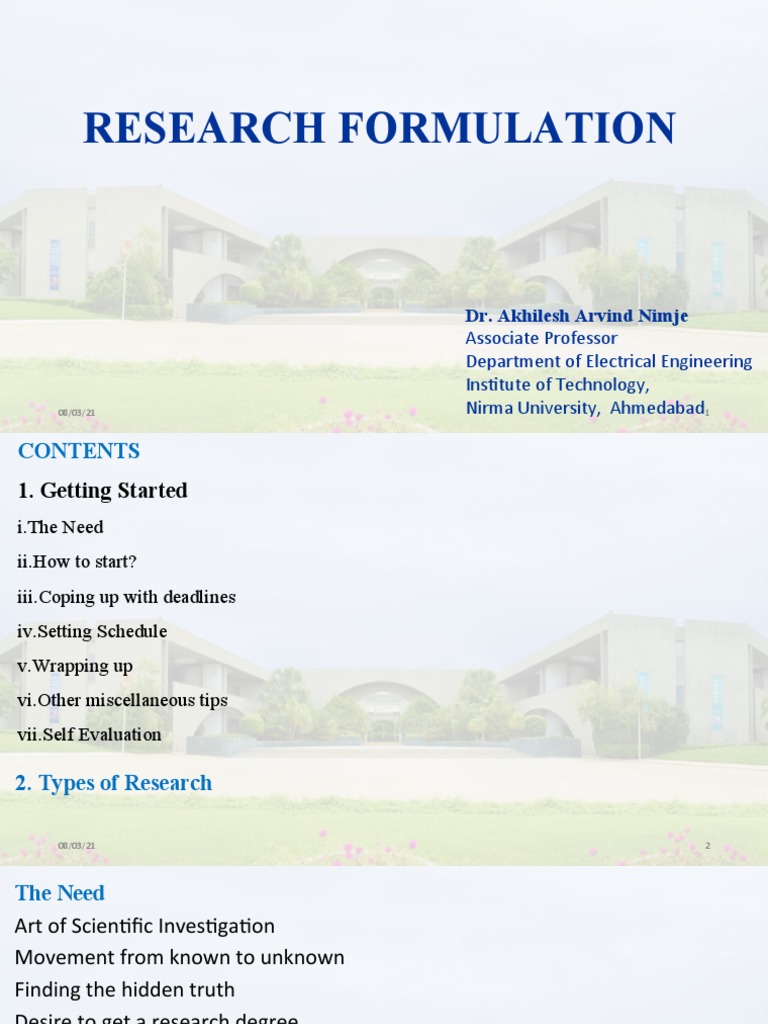 Research Formulation: Dr. Akhilesh Arvind Nimje | PDF | Hypothesis ...