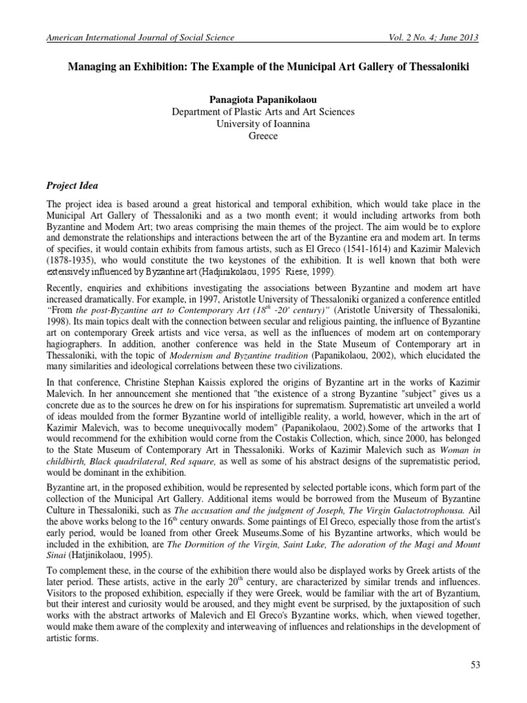 Jurnal Managing An Exhibition | PDF | Art Museum | Museum