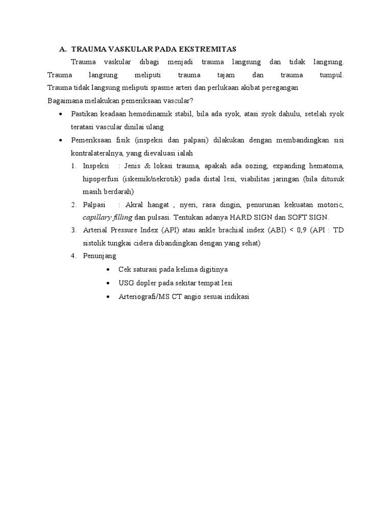 Trauma Vaskular Pada Ekstremitas | PDF