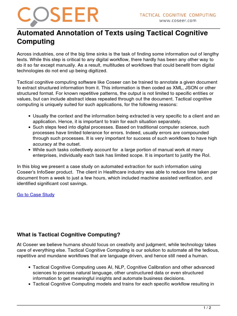 Automated Annotation of Texts Using Coseer | PDF | Automation | Computing