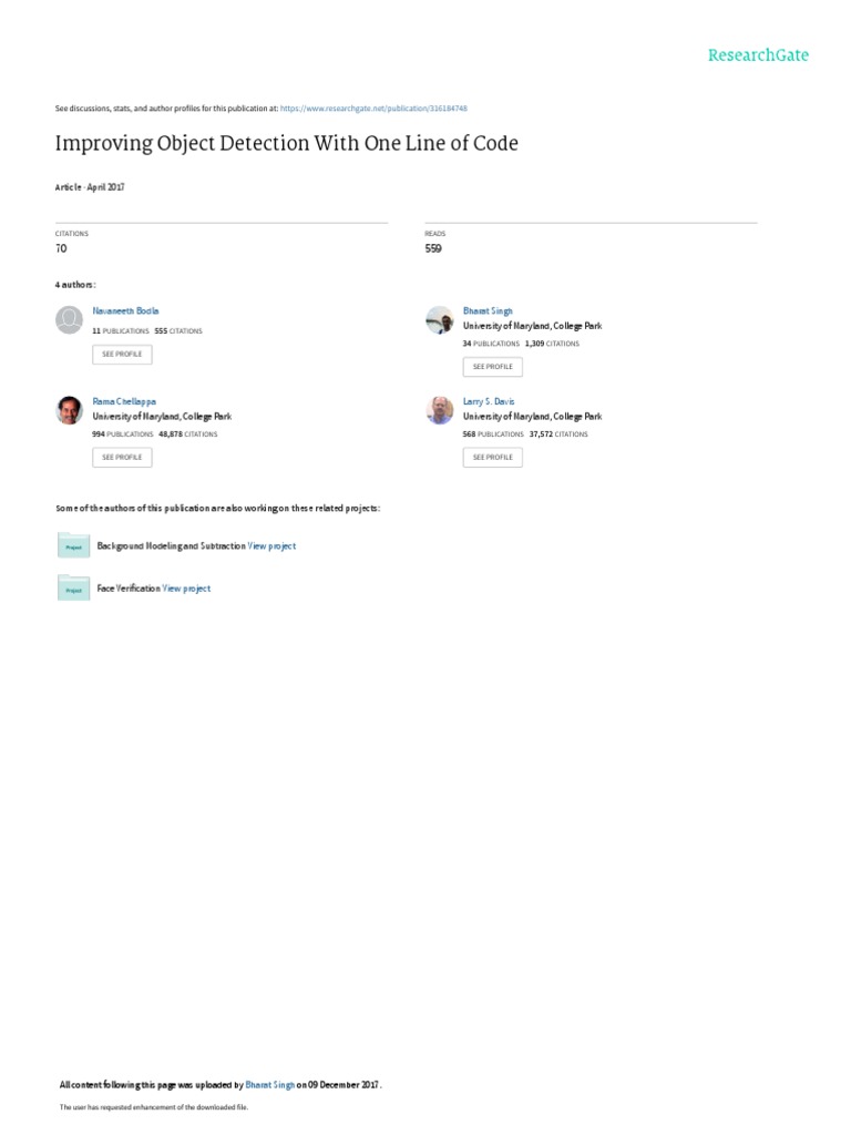 Improving Object Detection With One Line of Code: April 2017 | PDF | Applied Mathematics ...