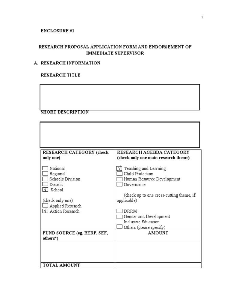 Research Proposal Application Form | PDF
