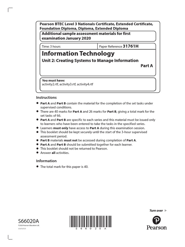 S66020 Information Technology Part A 31761H U2 AddSAM | PDF | Databases | Computer File