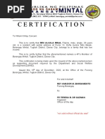 RSBSA Barangay Certificate | PDF