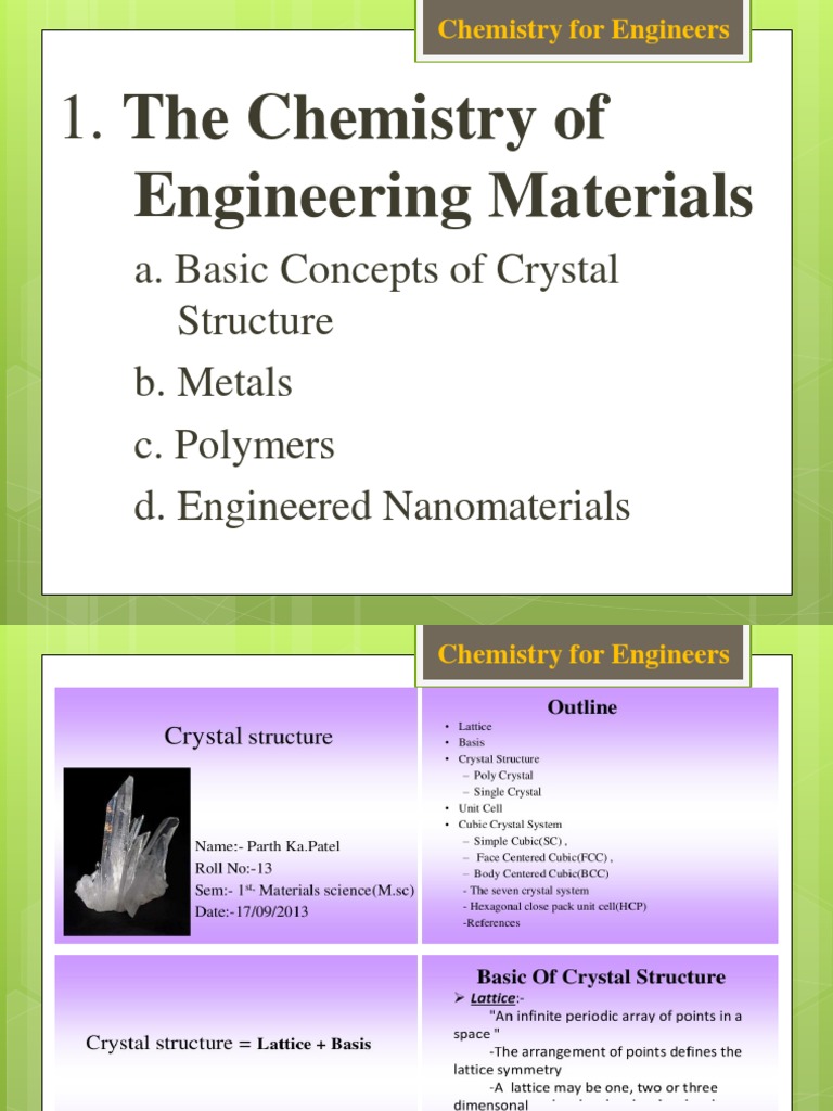 A. Basic Concepts of Crystal Structure | PDF | Technology & Engineering
