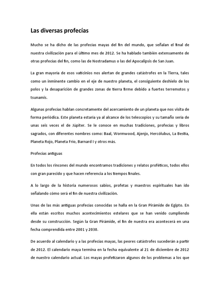 Profecías del Fin del Mundo | PDF | Profecía | Nostradamus