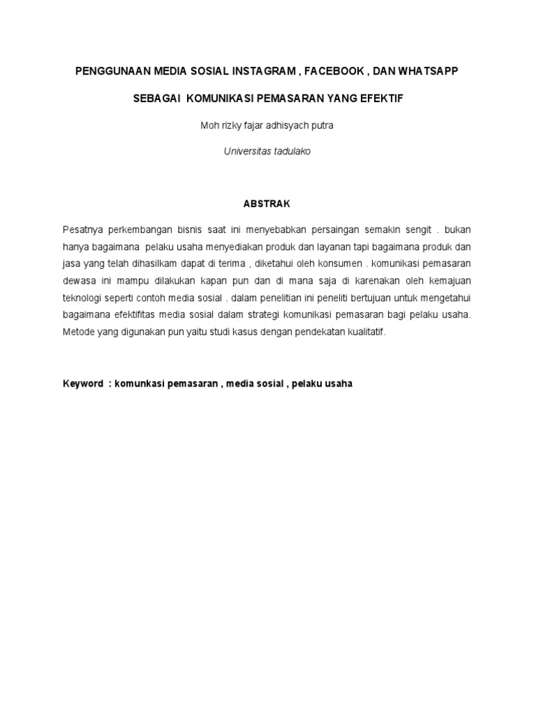 Penggunaan Media Sosial Instagram | PDF