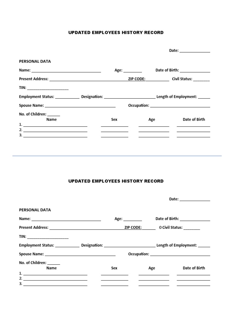 Updated Employees History Record | PDF