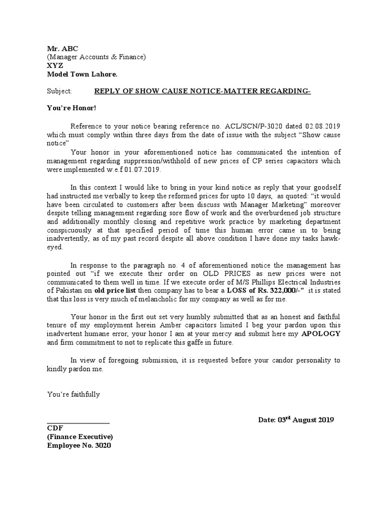 Show Cause Notice | PDF