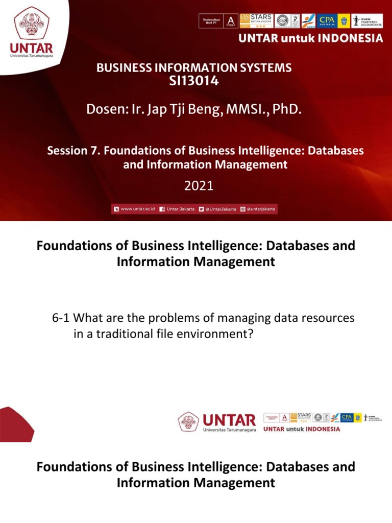 BIS Sesi 7 - 2021 - Foundations of Business Intelligence Databases and ...