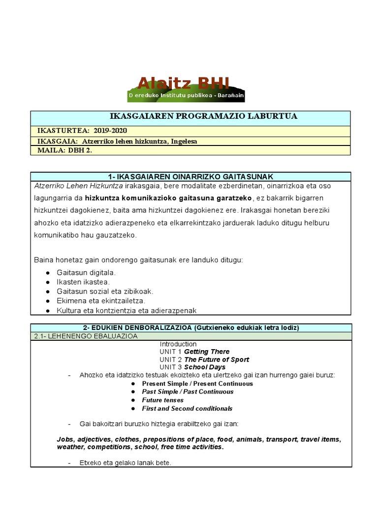 Bigarren DBH Programazio Laburra. | PDF