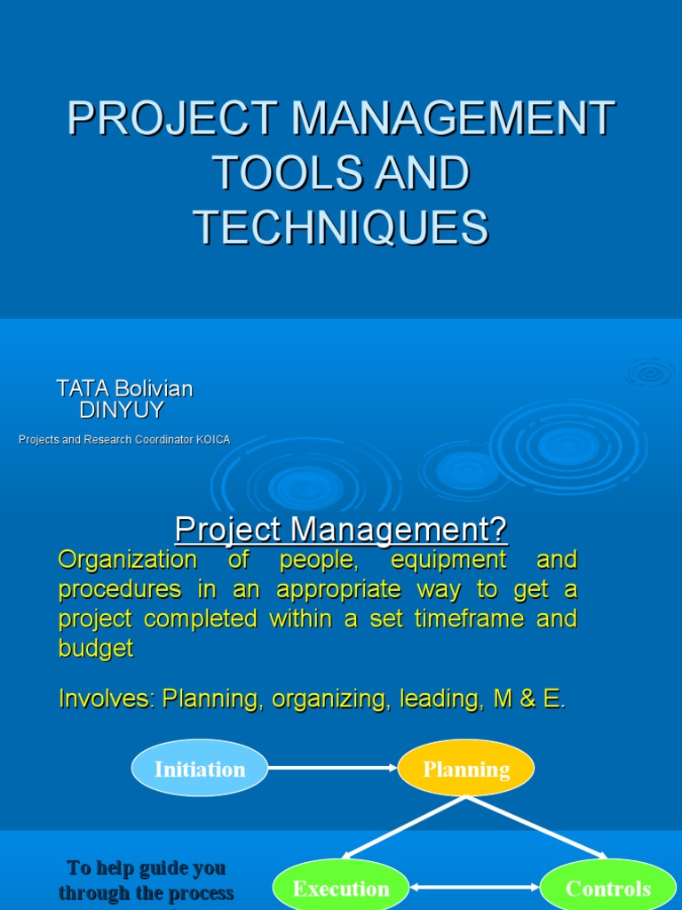 Project Management Tools and Techniques | PDF | Project Management ...