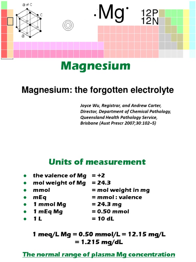 Kuliah S2 MG | PDF | Magnesium | Clinical Medicine