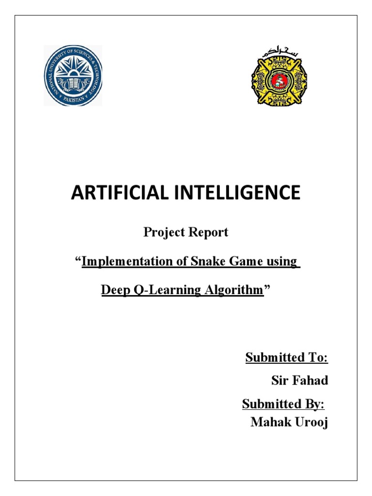 Artificial Intelligence: Project Report "Implementation of Snake Game ...
