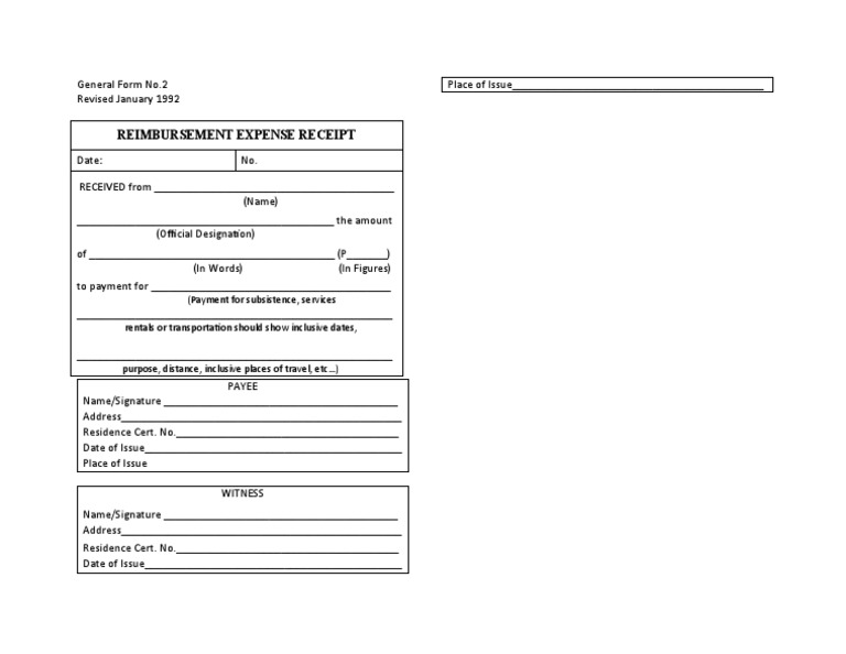 General Form No | PDF