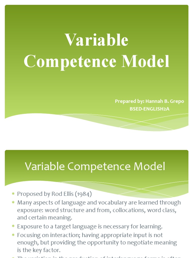 Variable Competence Model Overview | PDF | Second Language | Human ...