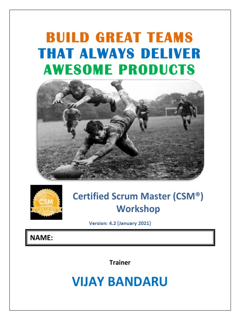 CSM Workshop Handout - Vijay Bandaru - Version 4.2 (Jan 2021) | PDF ...