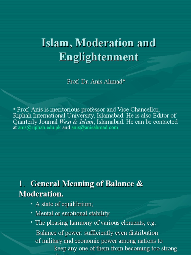 Balance and Moderation in Islam | Download Free PDF | Quran | Islam