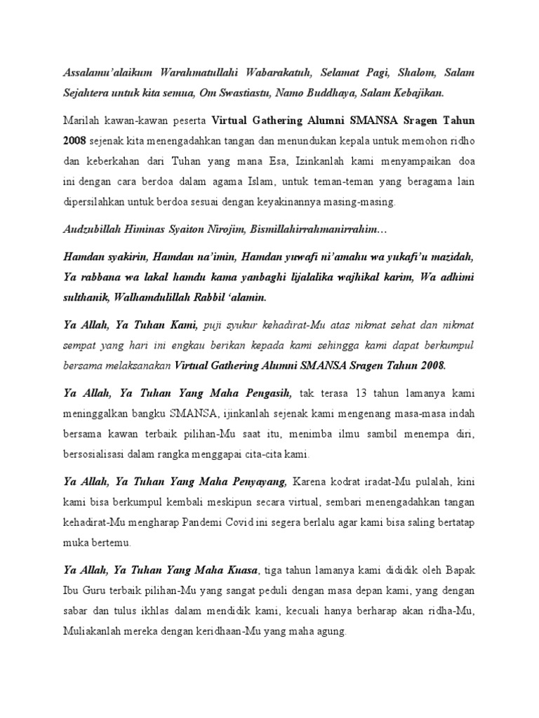 Doa Virtual Gathering | PDF