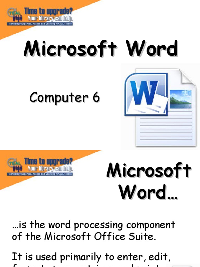 Computer 6 Microsoft Word Basic | PDF | Microsoft Word | Window (Computing)