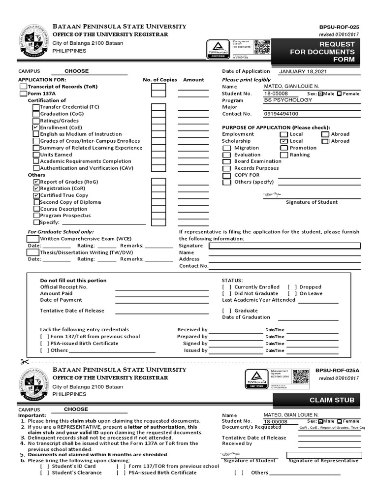 ROF-025 Request For Documents Fillable Form | PDF | Thesis | Test ...