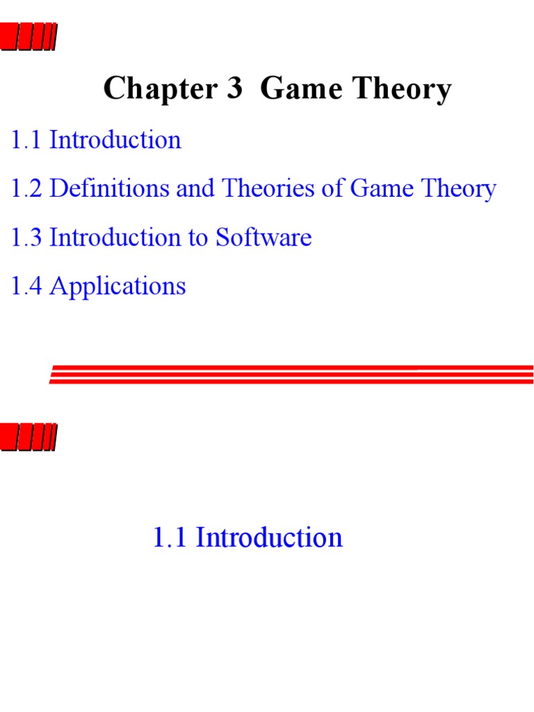 Chapter 3 Game Theory 1 2 Definitions And Theories Of Game Theory 1 3